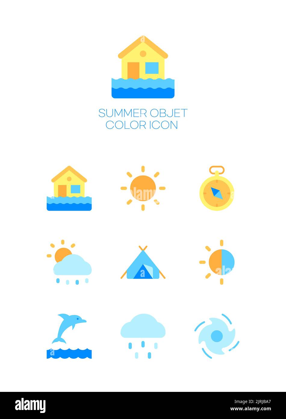 summer object vector icon series Stock Photo - Alamy