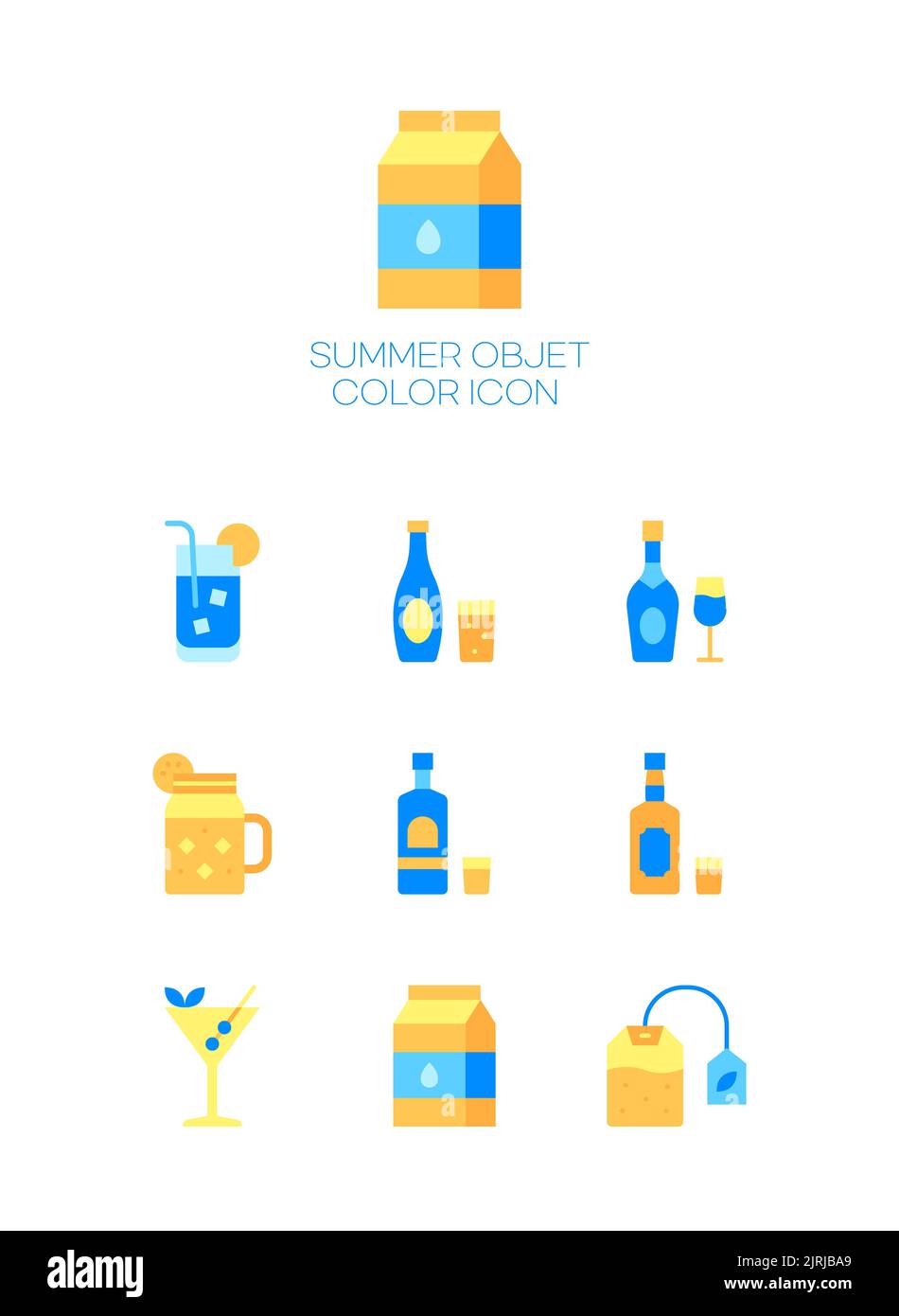 summer object vector icon series Stock Photo - Alamy