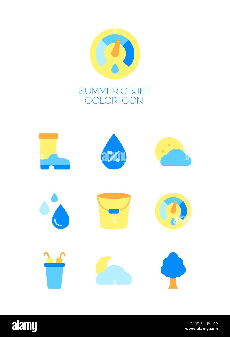 summer object vector icon series Stock Photo - Alamy
