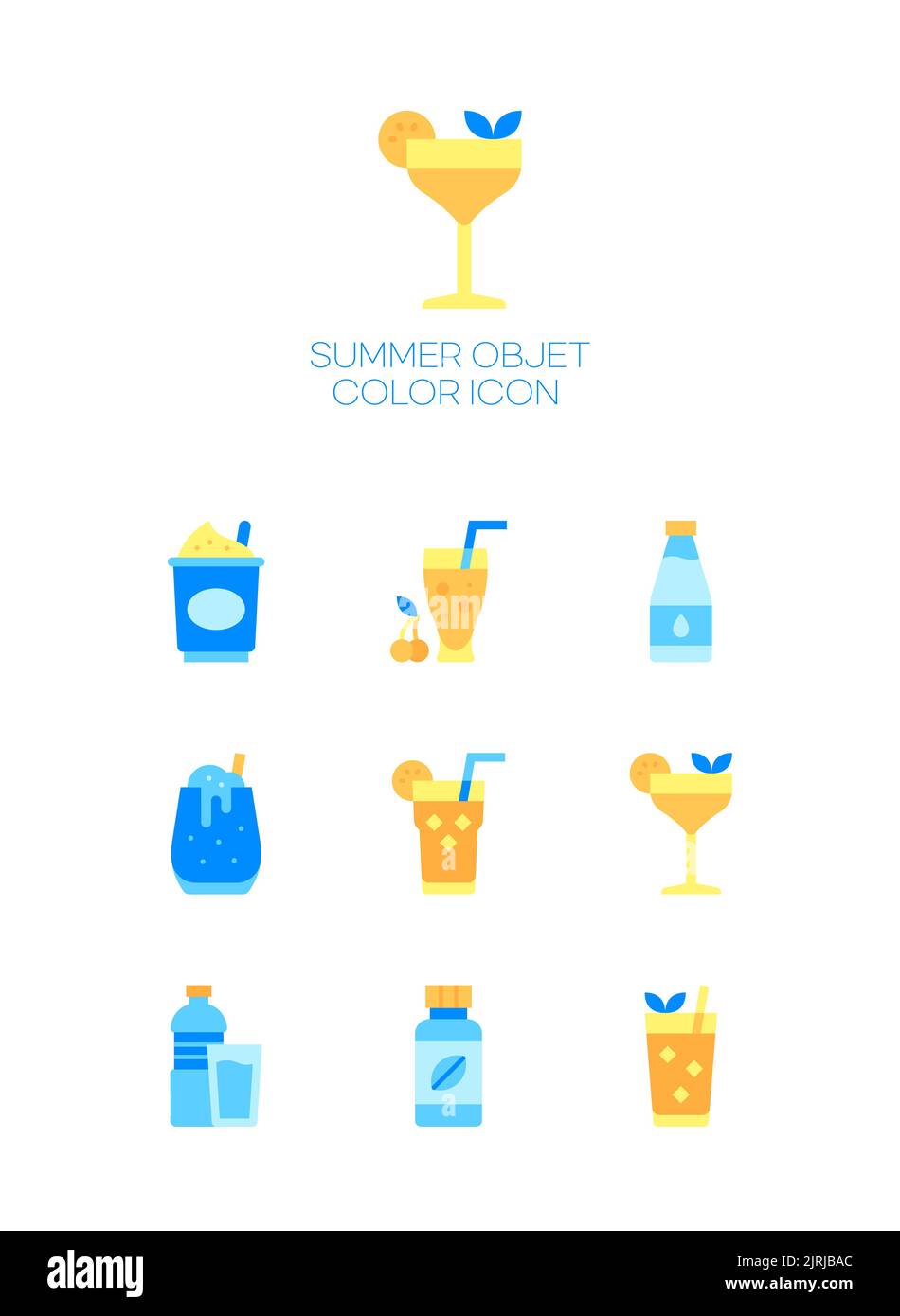 summer object vector icon series Stock Photo - Alamy