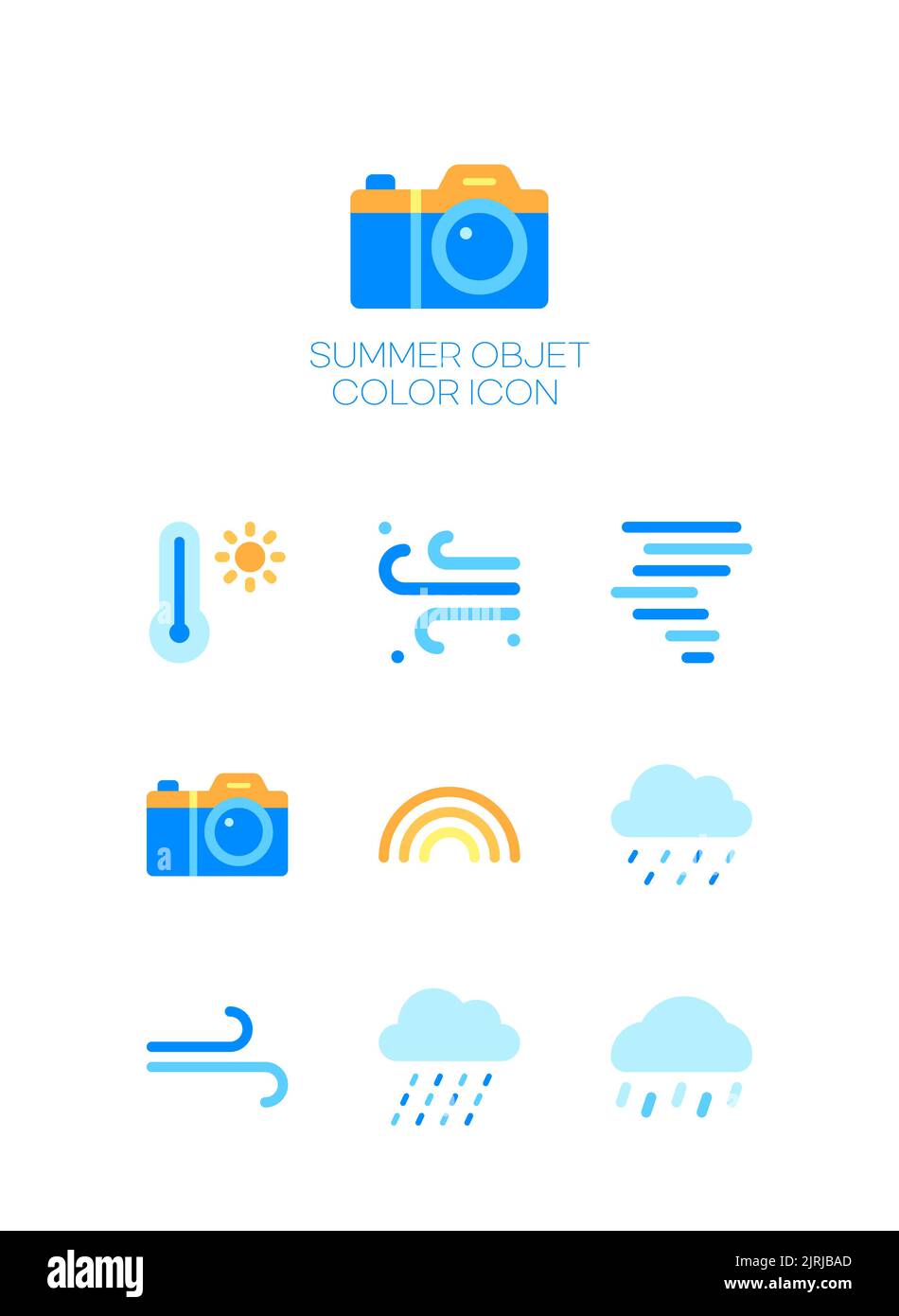 summer object vector icon series Stock Photo - Alamy