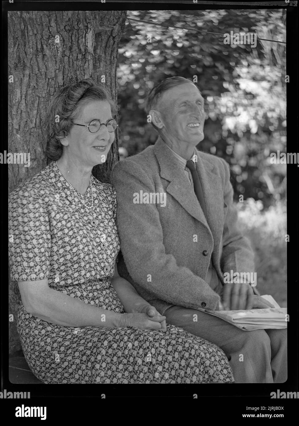 Frank Whitman and family group, circa 1947, New Zealand, by J.W ...