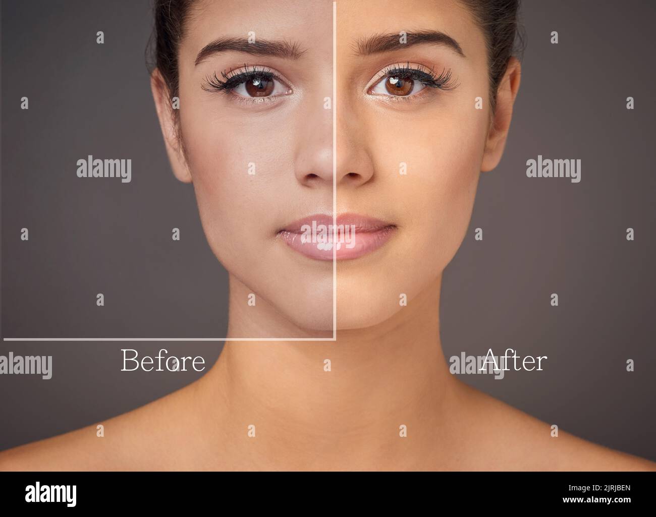 You wont believe the difference. Enhanced portrait of a beautiful model ...