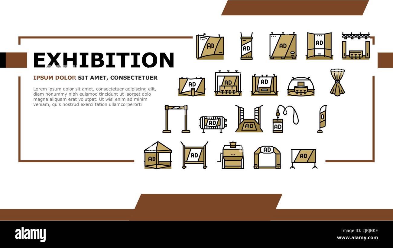 stand trade show event booth landing header vector Stock Vector Image ...