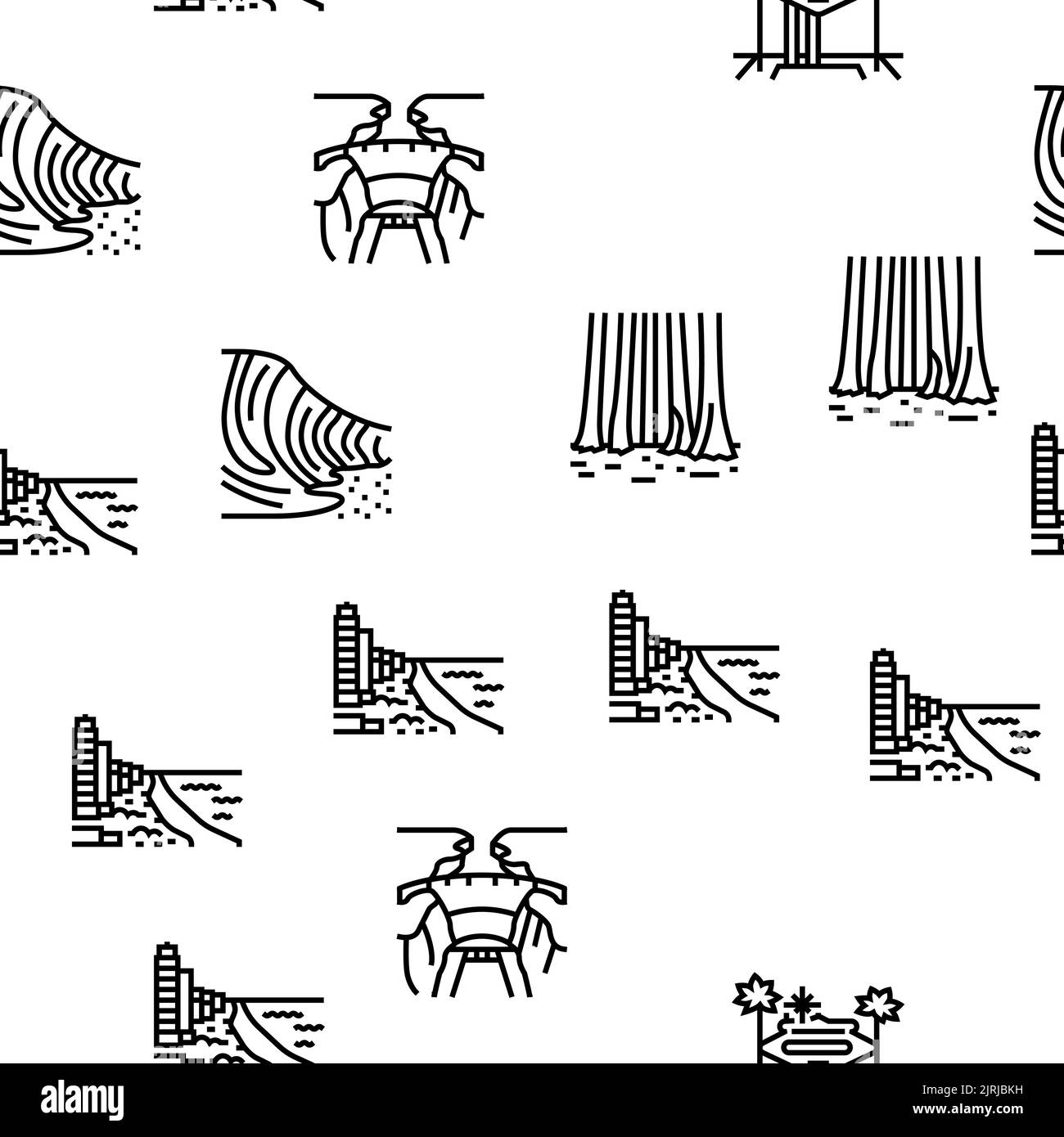 North America Famous Landscape vector seamless pattern Stock Vector ...