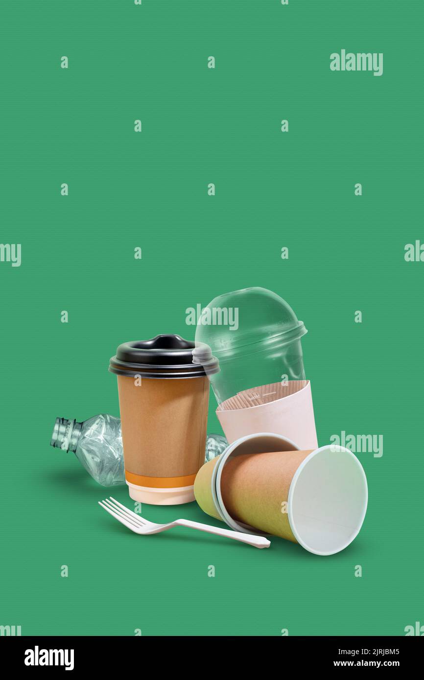 zero waste campaign no plastic recycle graphic poster Stock Photo - Alamy