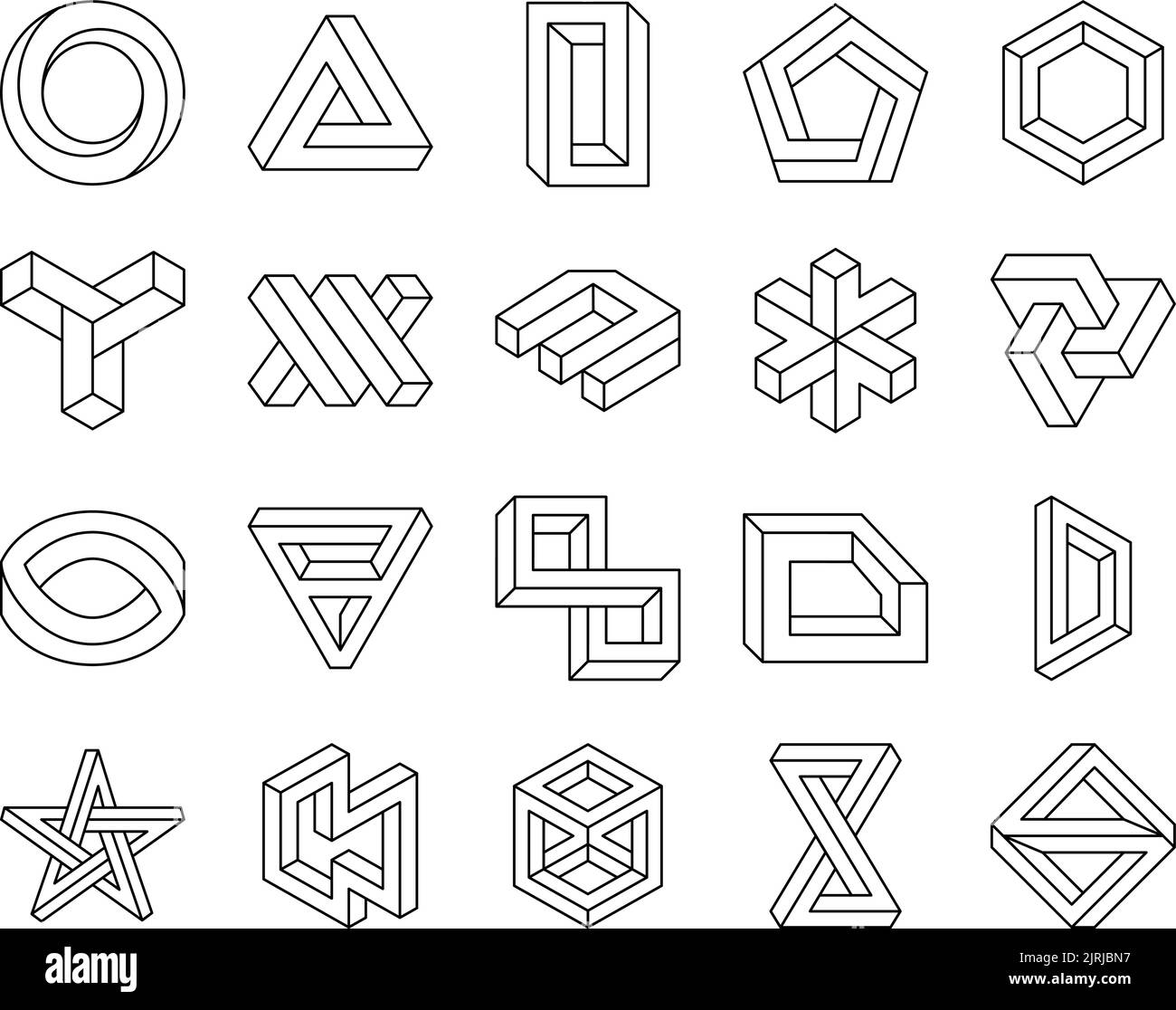 impossible geometric shape icons set vector Stock Vector Image & Art - Alamy