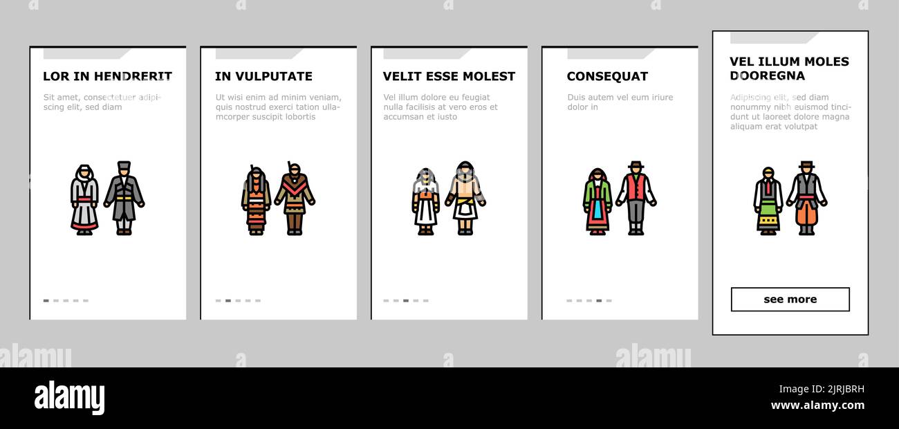 National Clothes Costume Design onboarding icons set vector Stock Vector Image & Art - Alamy