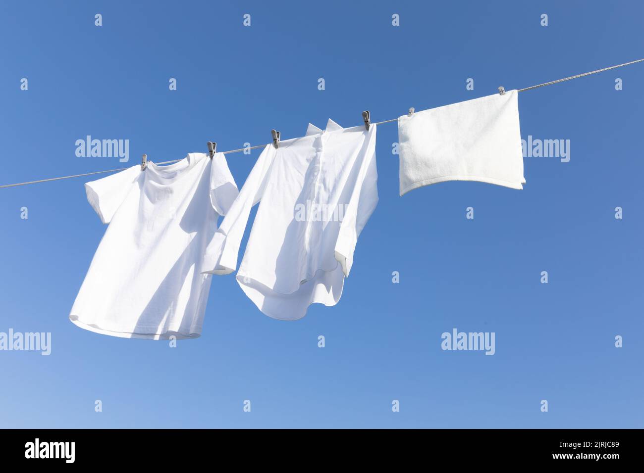 aesthetic laundry concept clothes line Stock Photo - Alamy