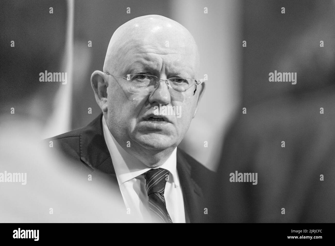 New York, NY - August 24, 2022: Ambassador Vassily Nebenzia of Russian ... New York, NY - August 24, 2022: Ambassador Vassily Nebenzia of Russian ...