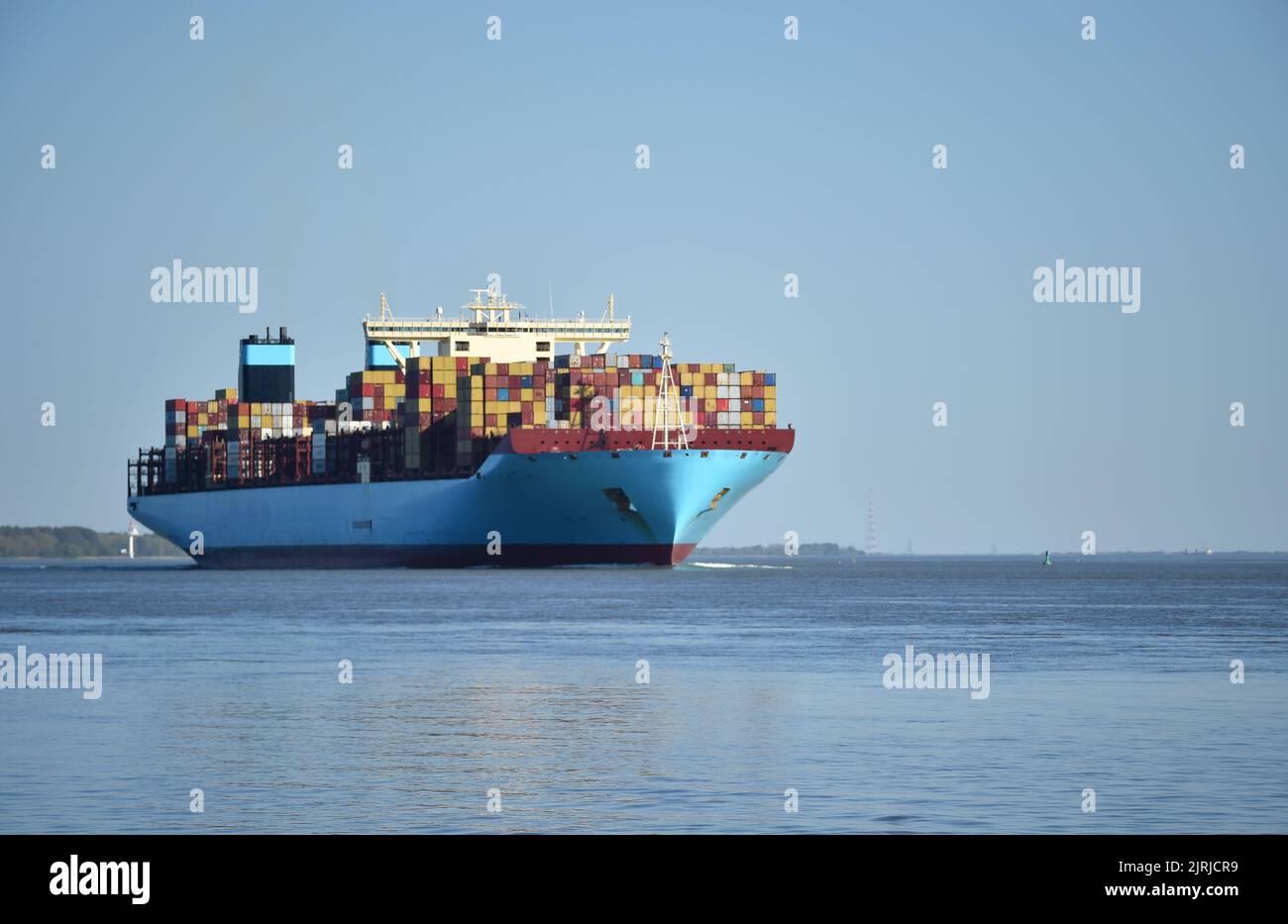Container Ship Off Hamburg Stock Photo - Alamy