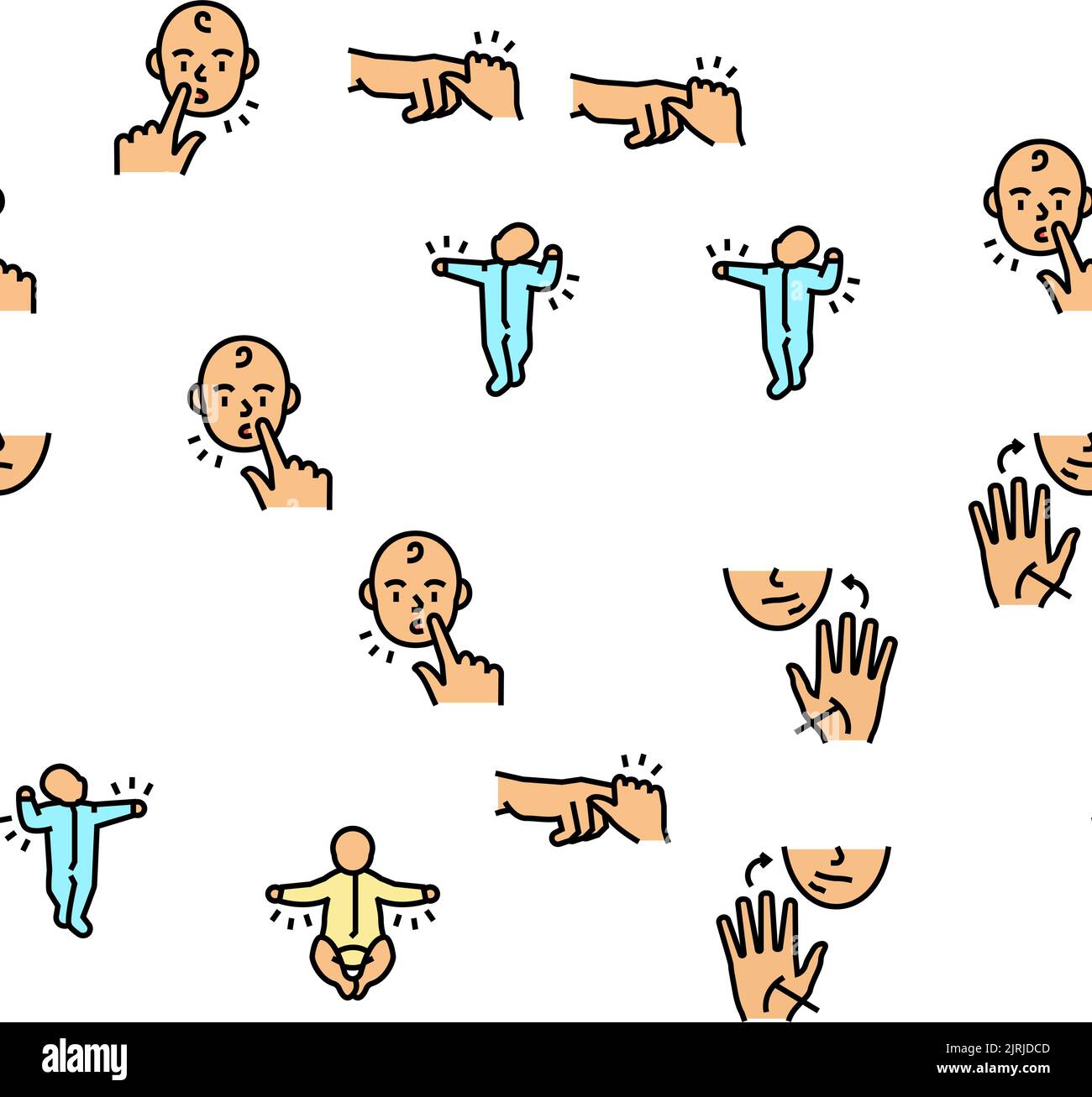 Reflex Of Human Neurology System vector seamless pattern Stock Vector ...