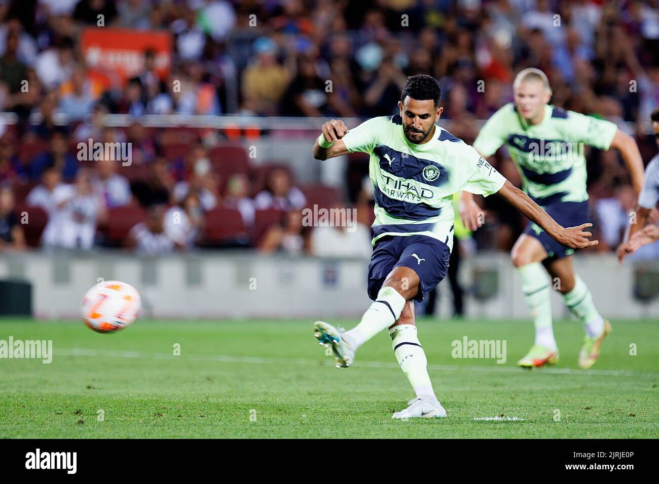 Barcelona, Spain. 24th Aug, 2022. Mahrez in action during the Friendly ...