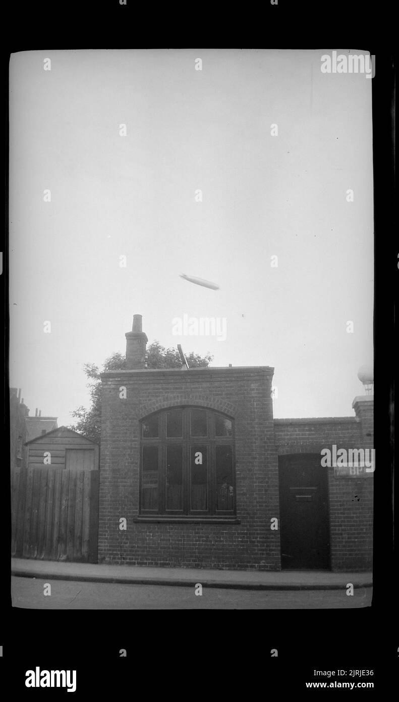 Zeppelin over London, circa 1932, England, by Eric Lee-Johnson Stock ...