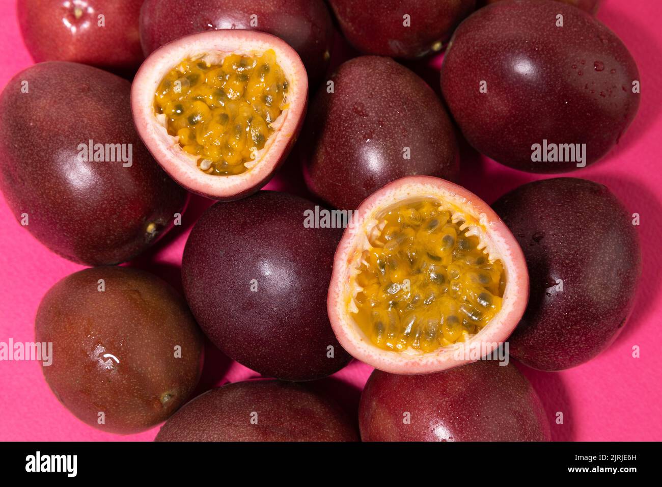 Tropical Fruits Stacked passionfruit Stock Photo - Alamy