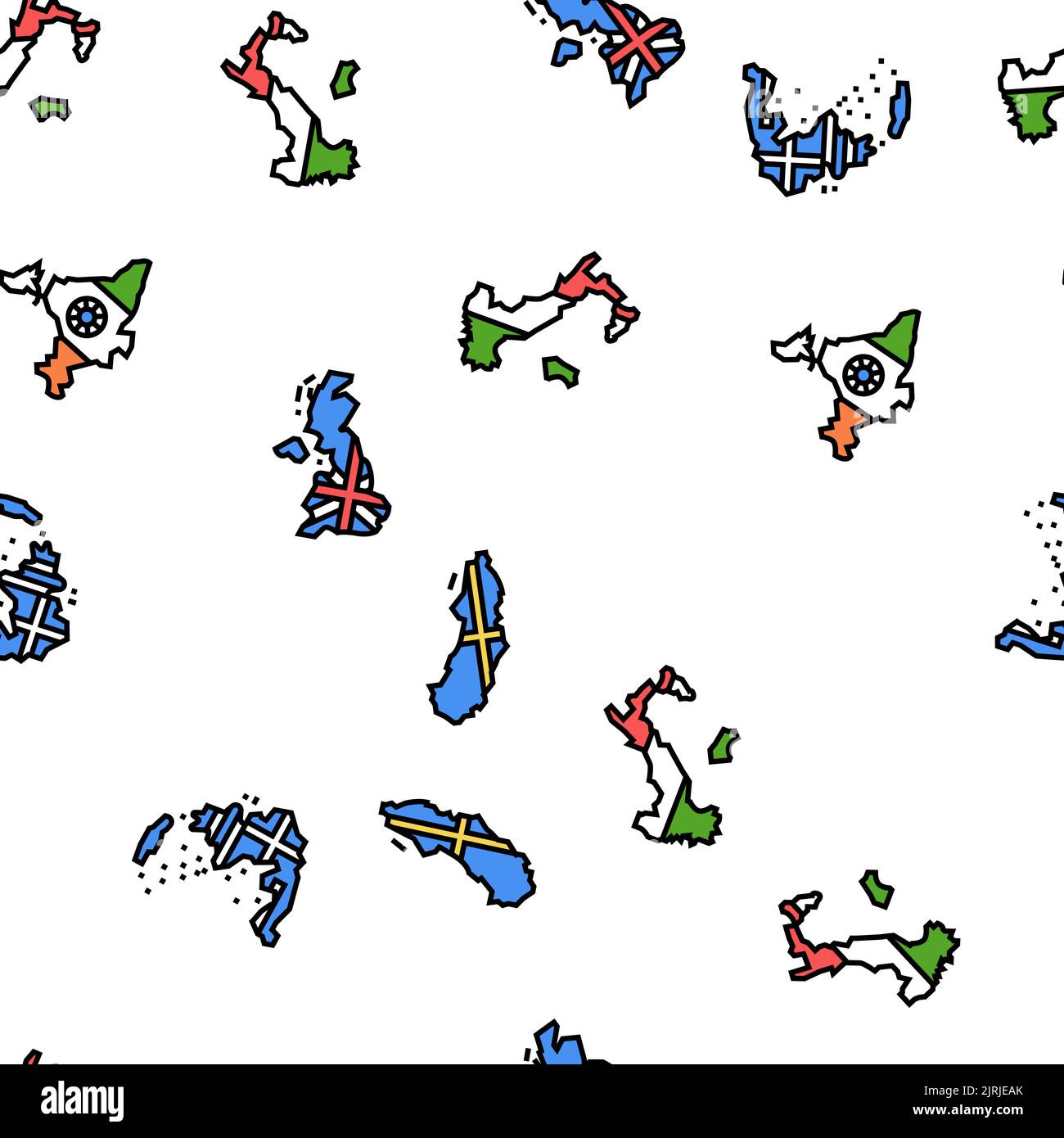 country world map global travel vector seamless pattern Stock Vector ...