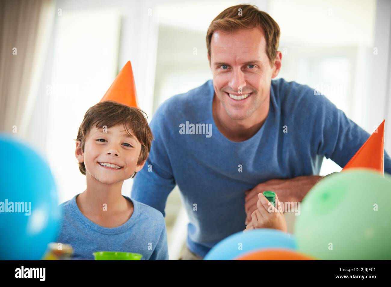Celebrating my special day with my dad. Portrait of a happy father and ...