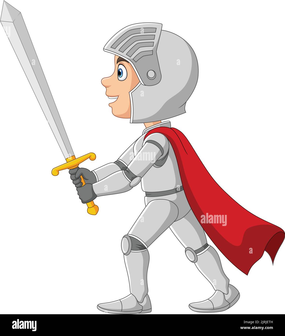Cartoon knight with a sword Stock Vector Image & Art - Alamy