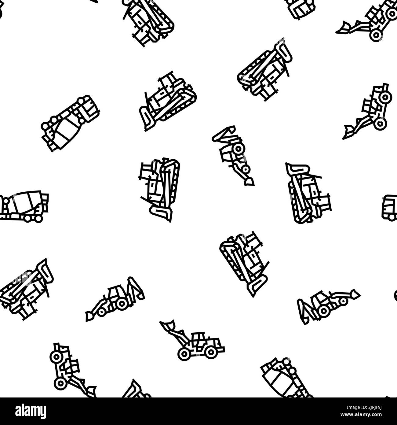 construction car vehicle tractor vector seamless pattern Stock Vector ...