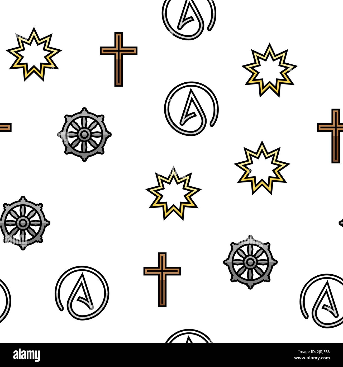 Religion, Prayer Cult And Atheism vector seamless pattern Stock Vector ...