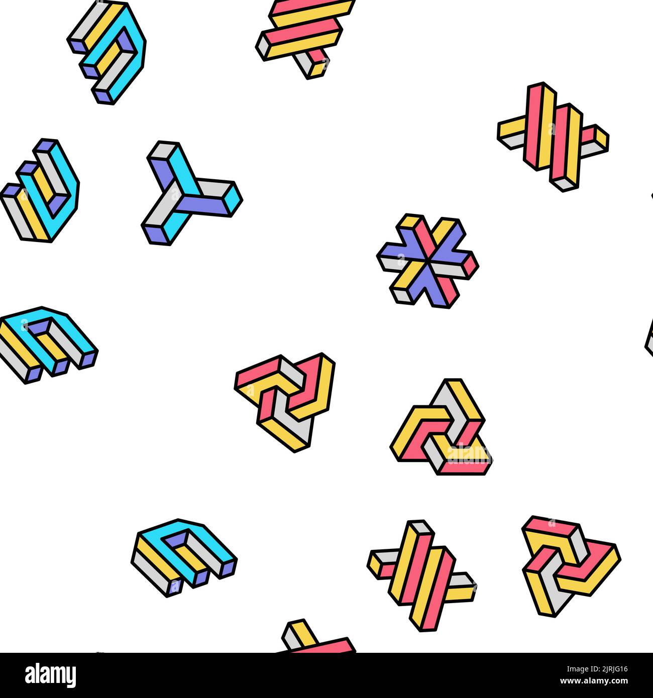 impossible geometric shape vector seamless pattern Stock Vector Image ...