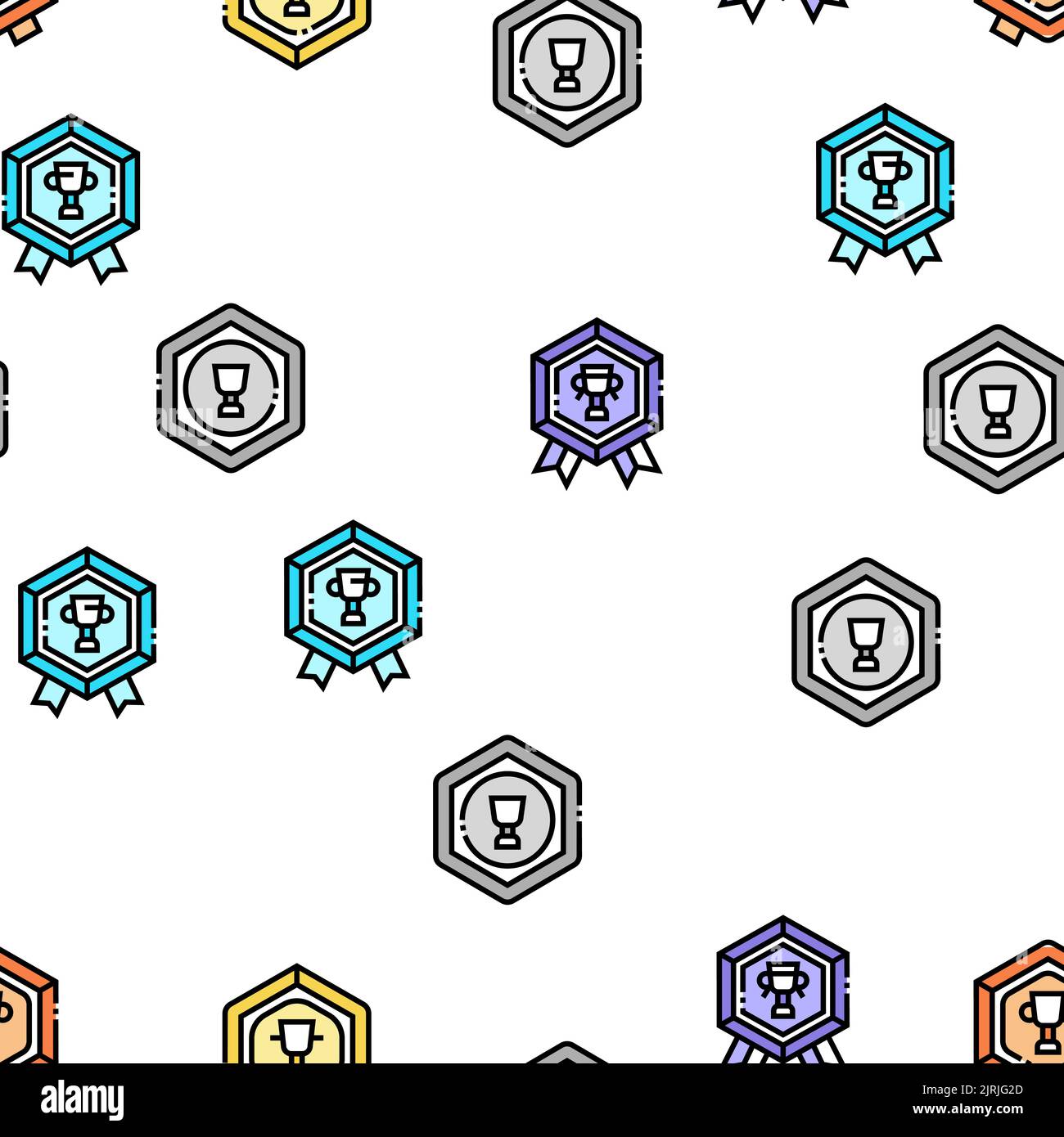 Game Progress Award And Medal vector seamless pattern Stock Vector ...