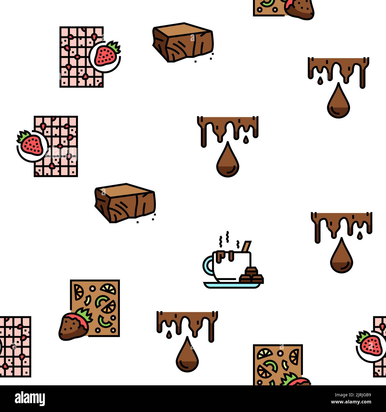 Chocolate Sweet Dessert And Drink vector seamless pattern Stock Vector ...
