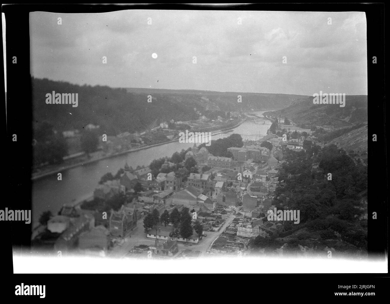 River with town Black and White Stock Photos & Images - Alamy