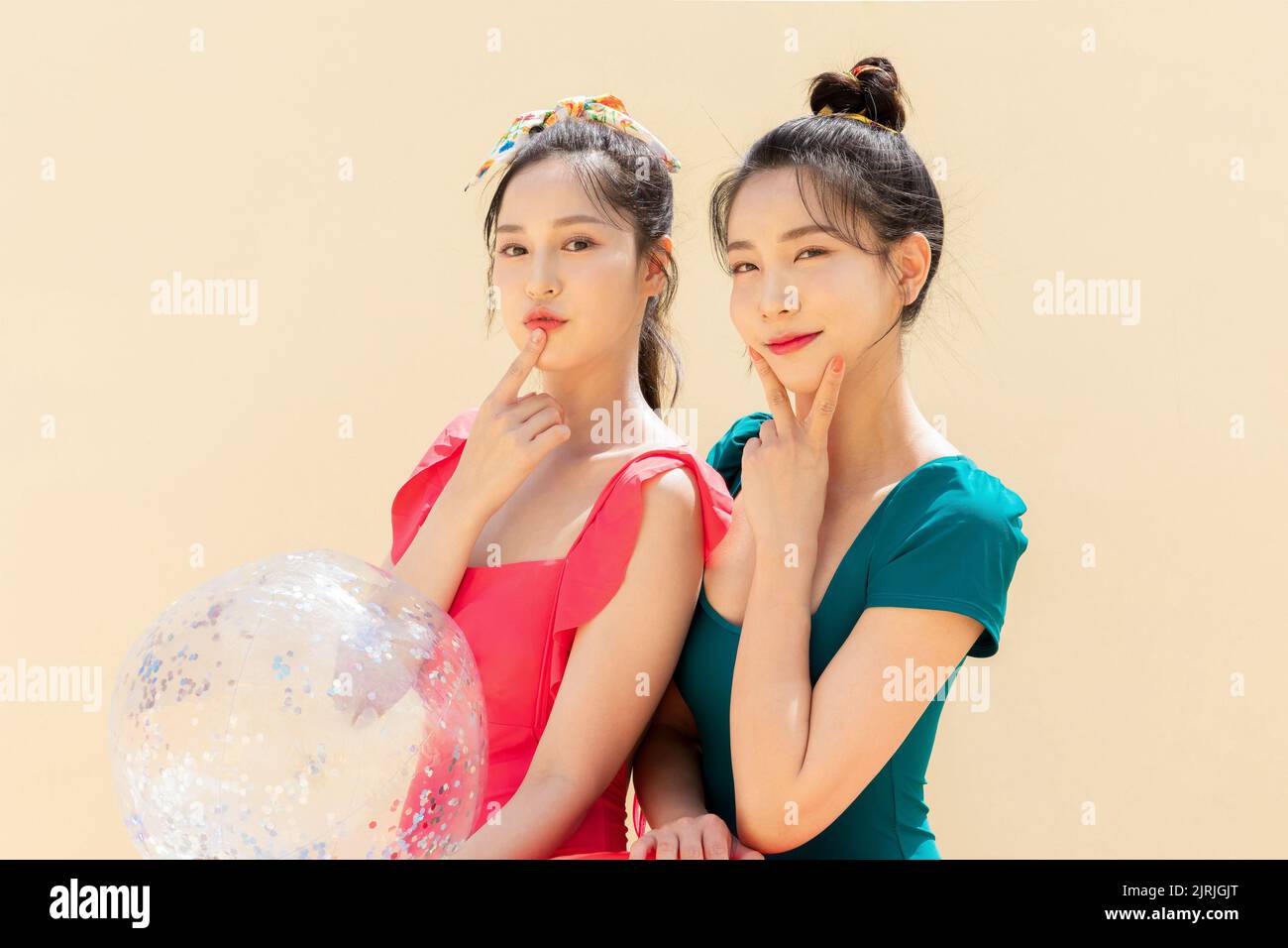 summer vacation trip with friends concept series korean beautiful asian ...