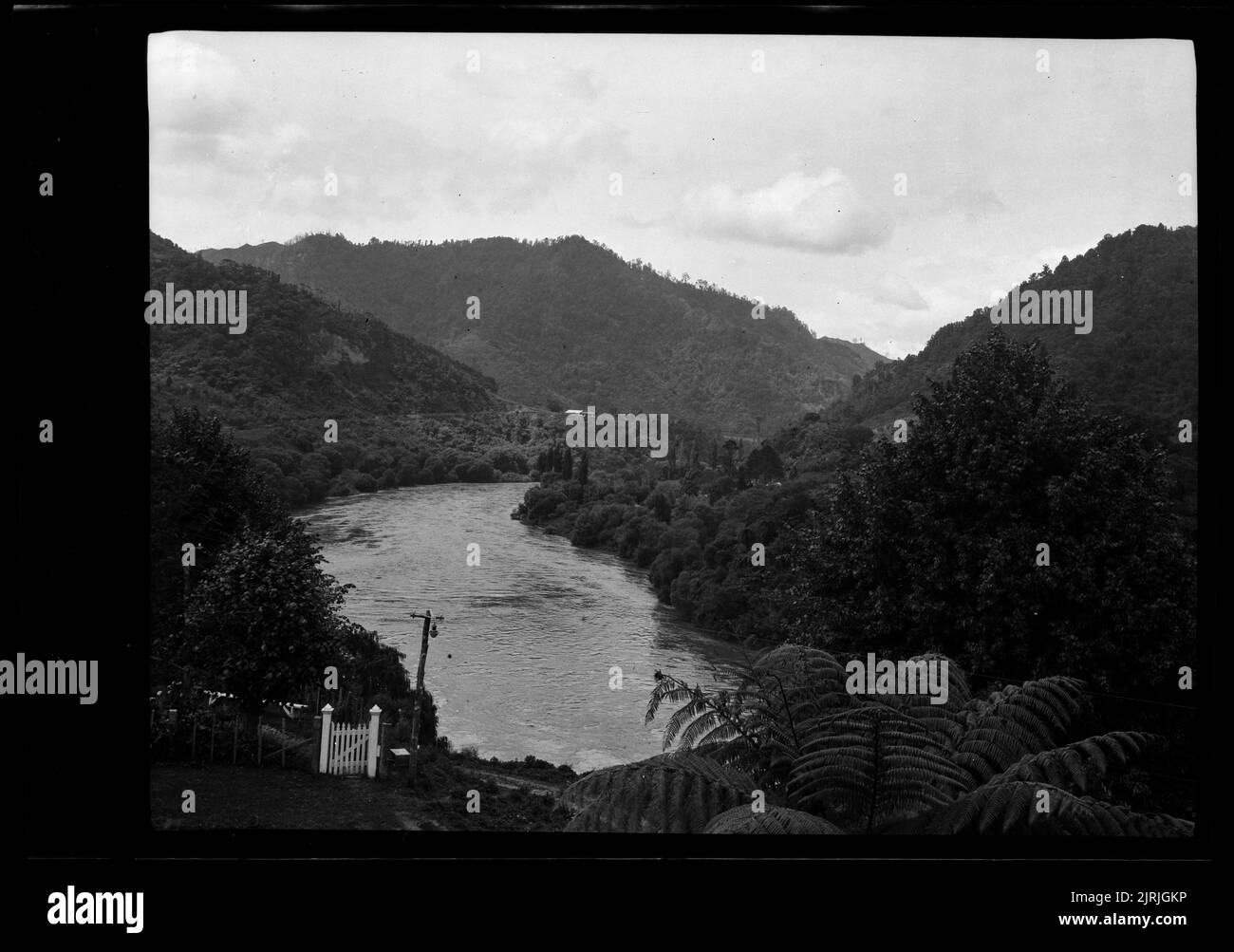 River through hills Black and White Stock Photos & Images - Alamy