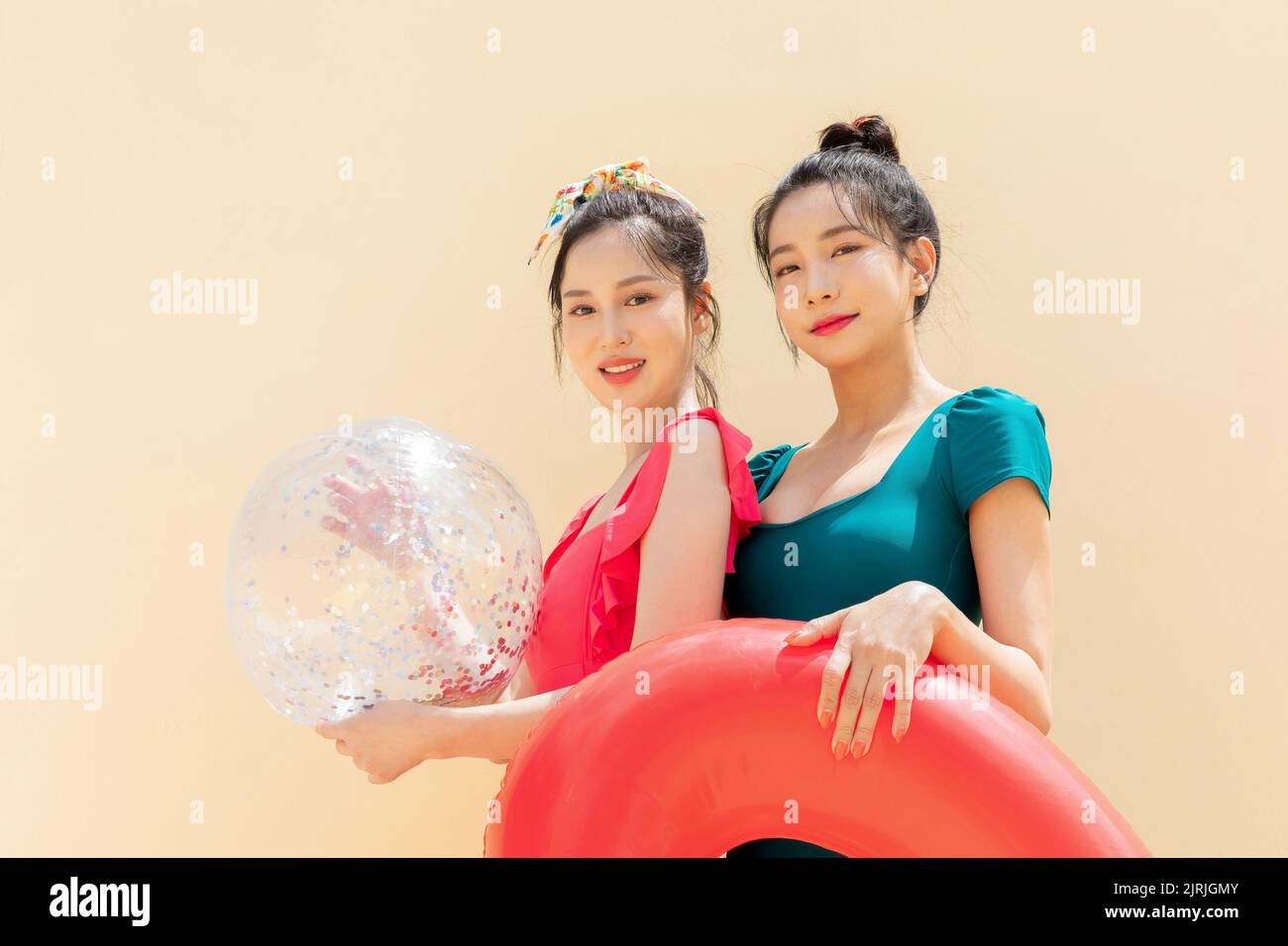 summer vacation trip with friends concept series korean beautiful asian ...