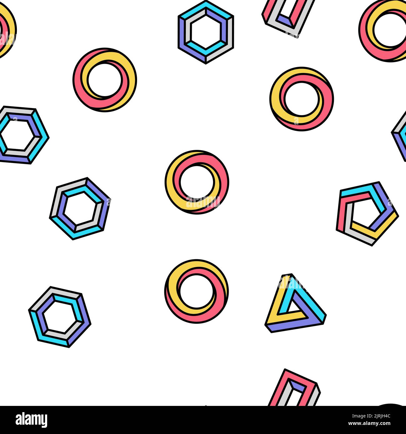 impossible geometric shape vector seamless pattern Stock Vector Image ...