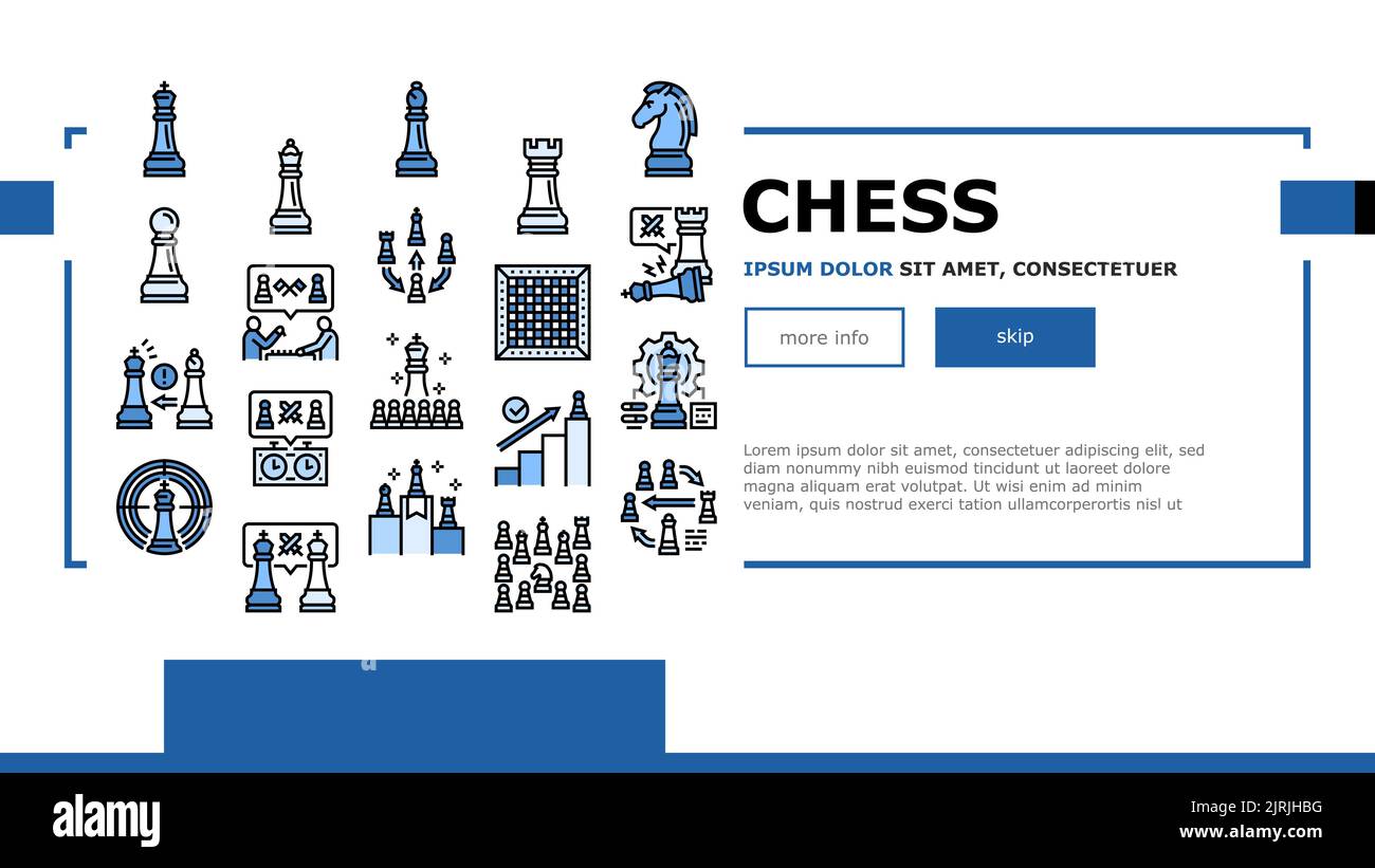 Chess Smart Strategy Game Figure landing header vector Stock Vector ...