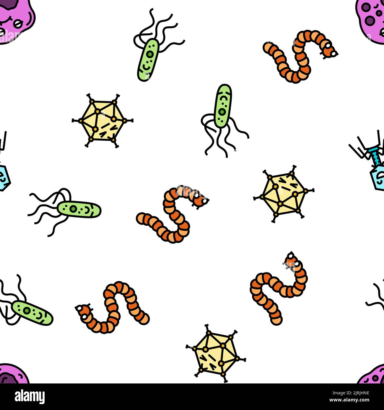 bacteria virus bacterium cell vector seamless pattern Stock Vector ...