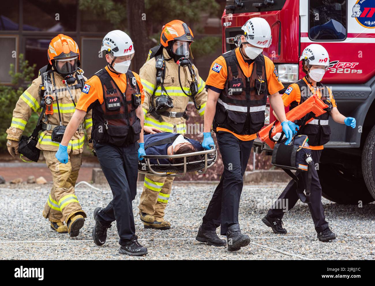Seoul, South Korea. 24th Aug, 2022. South Korean emergency services ...