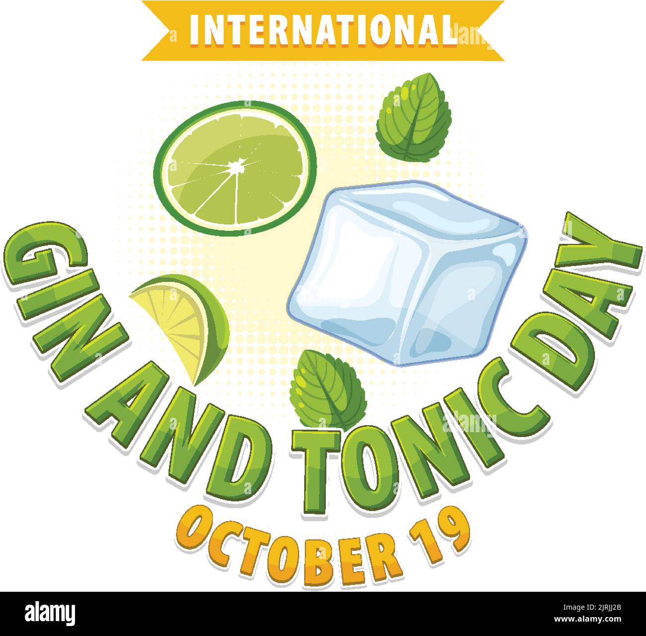 International Gin And Tonic Day Banner Design illustration Stock Vector ...