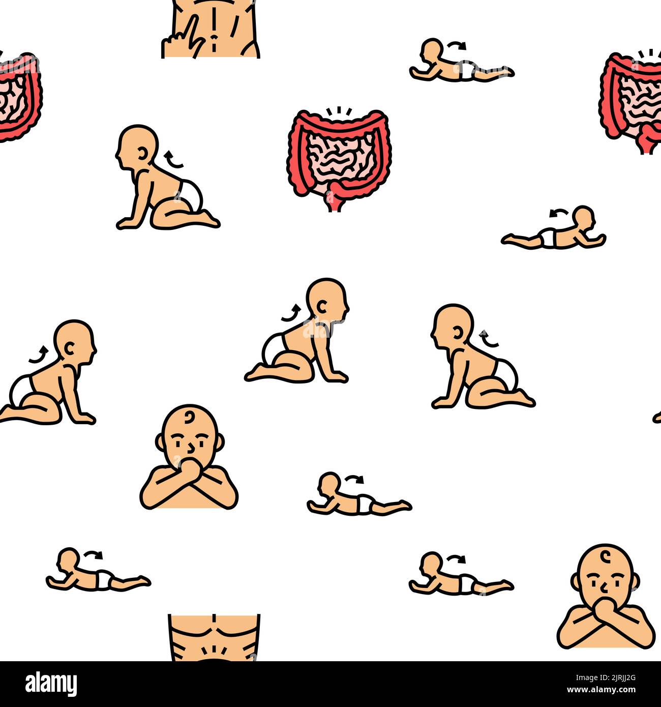 Reflex Of Human Neurology System vector seamless pattern Stock Vector ...