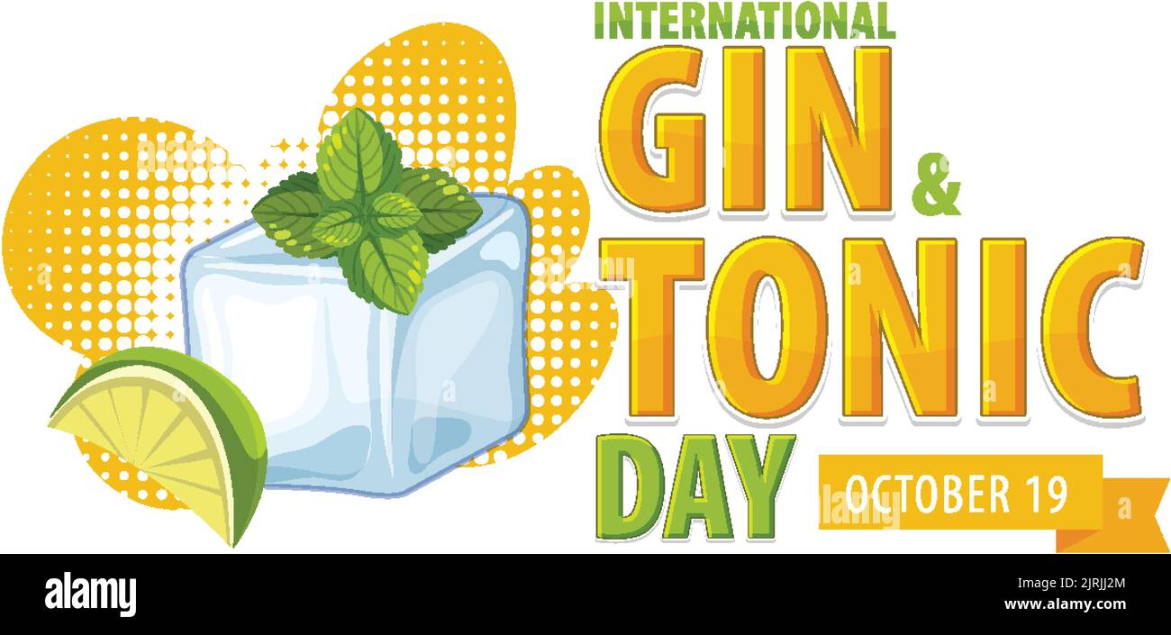 International Gin And Tonic Day Banner Design illustration Stock Vector ...