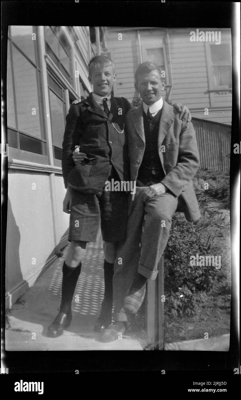William with his son Frank or Frederick, circa 1920, New Zealand, by ...