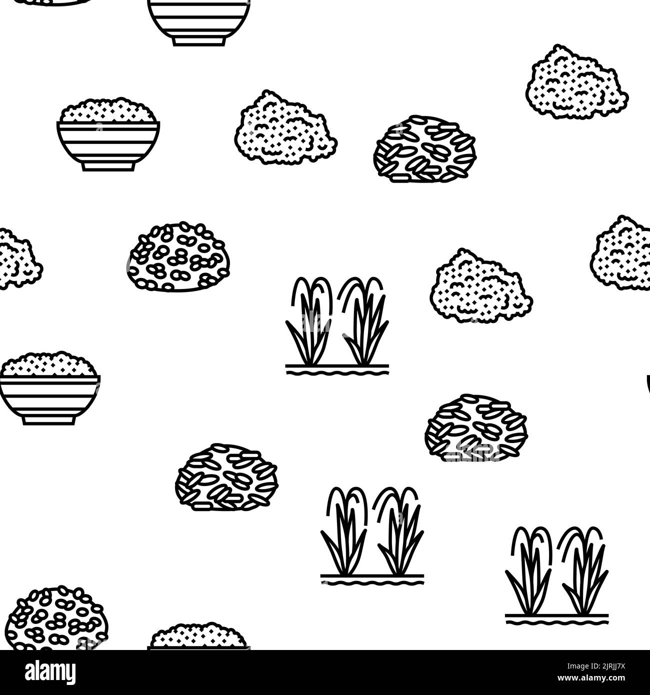 Rice For Preparing Delicious Food vector seamless pattern Stock Vector ...