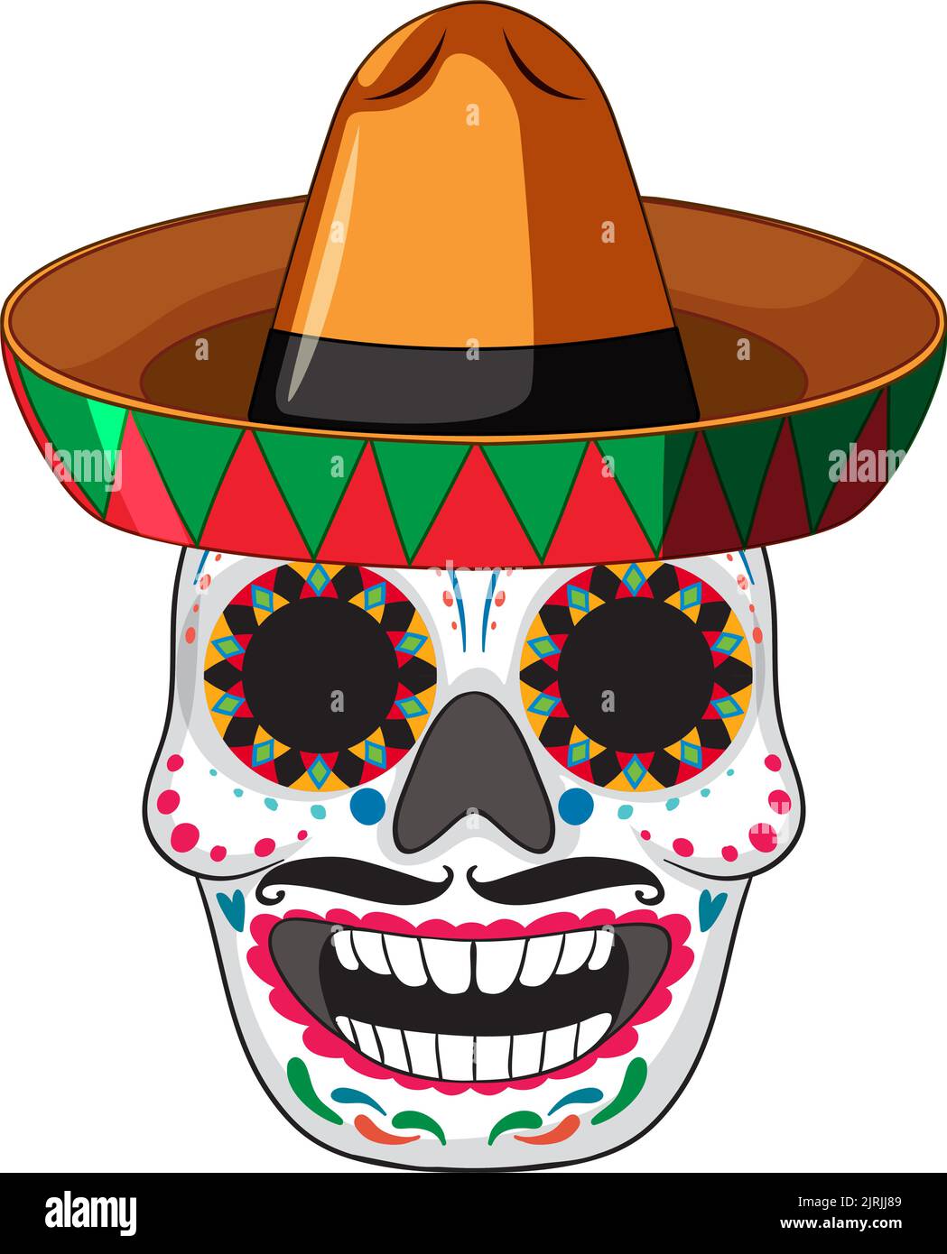 Mexican skull isolated on white background illustration Stock Vector ...