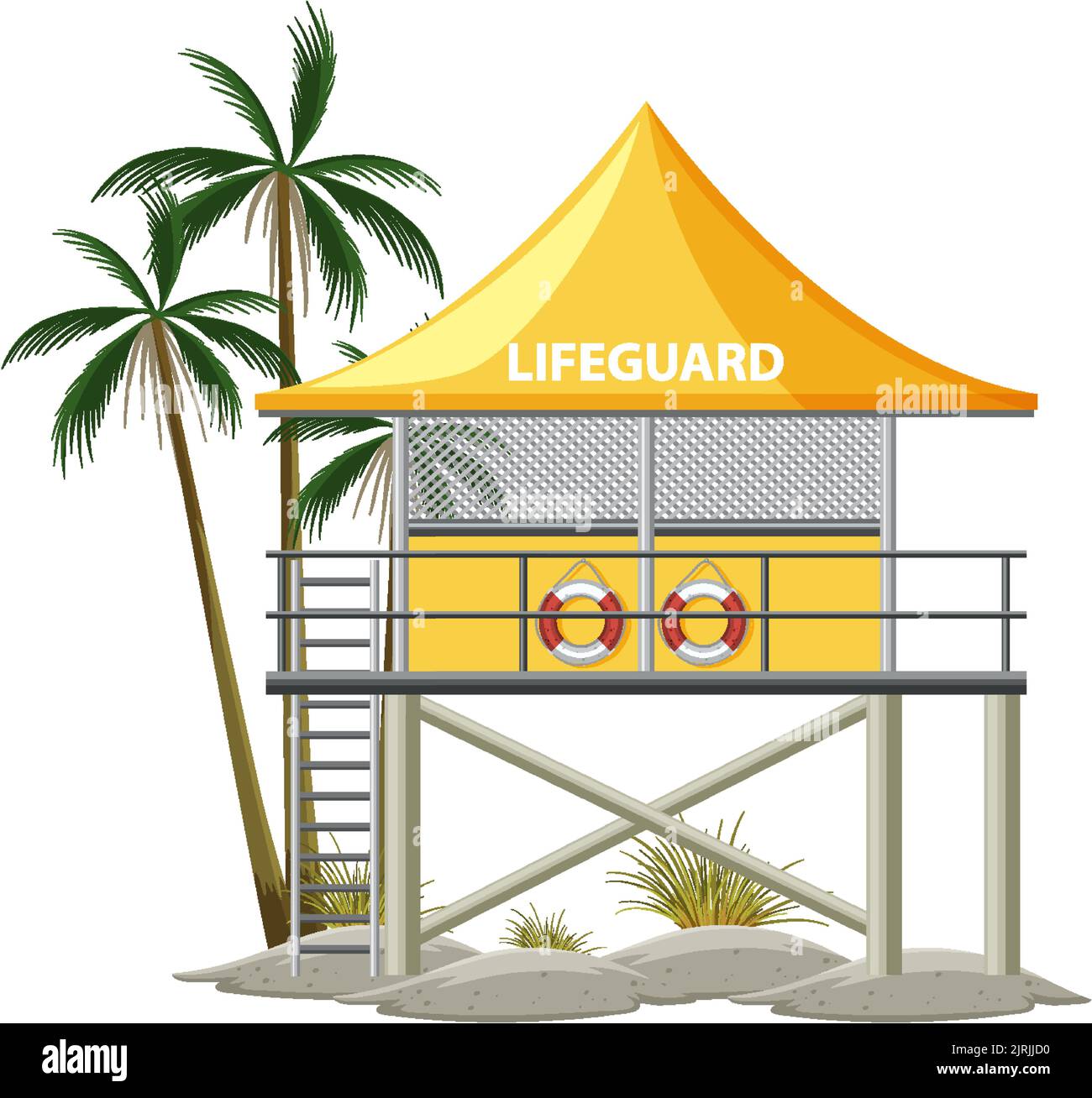 Lifeguard Tower Cartoon Style illustration Stock Vector Image & Art - Alamy