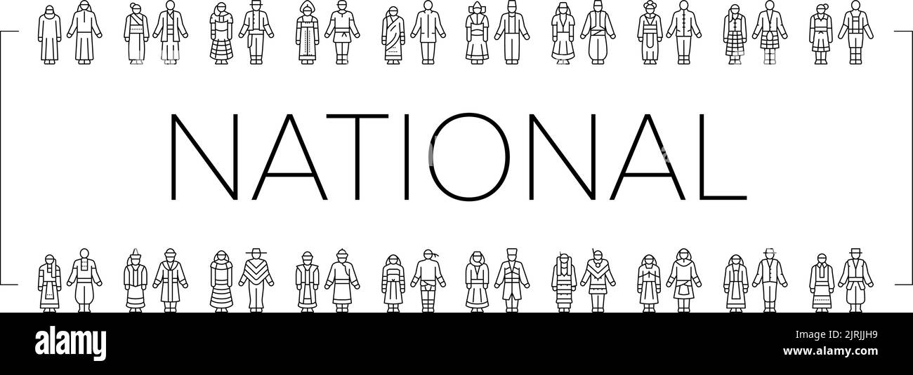 National Clothes Costume Design Icons Set Vector Stock Vector Image & Art - Alamy