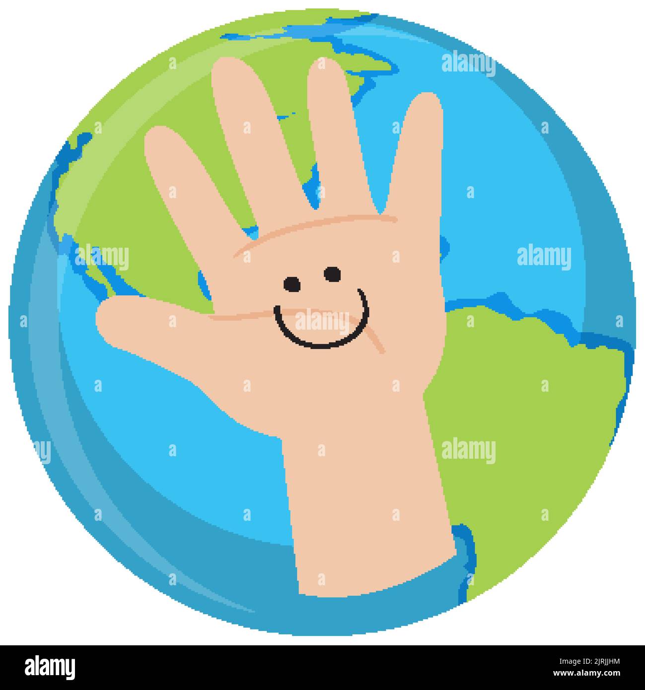 Human hand symbol on earth planet illustration Stock Vector Image & Art ...