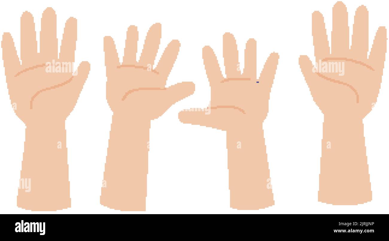 Raising human hands isolated illustration Stock Vector Image & Art - Alamy