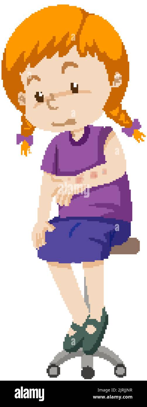 Cartoon character with skin rashes symptoms illustration Stock Vector ...