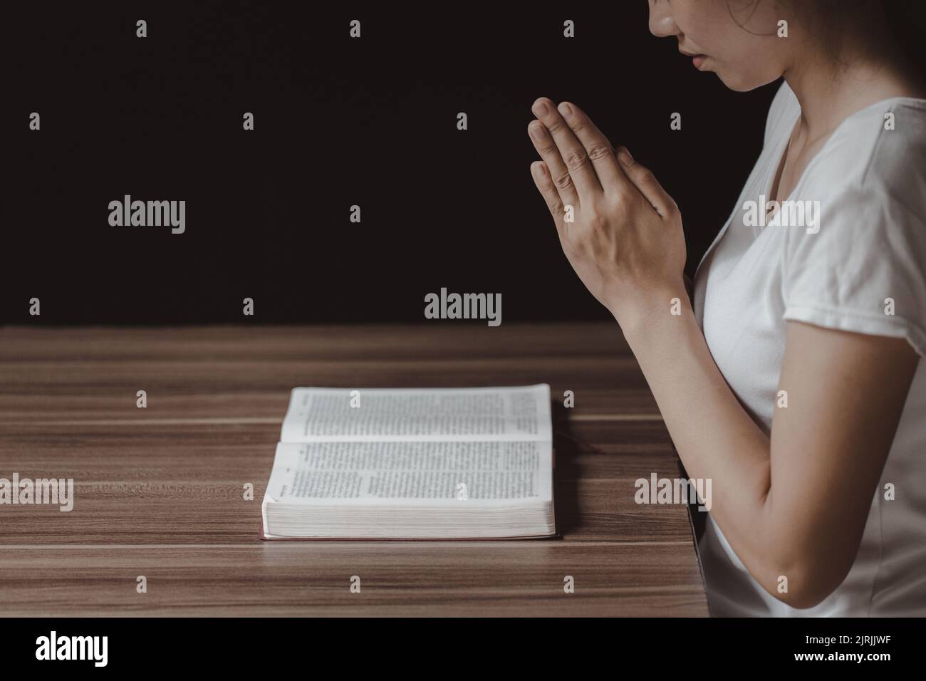 Pay respect prayer concept for faith spirituality and religion gray ...