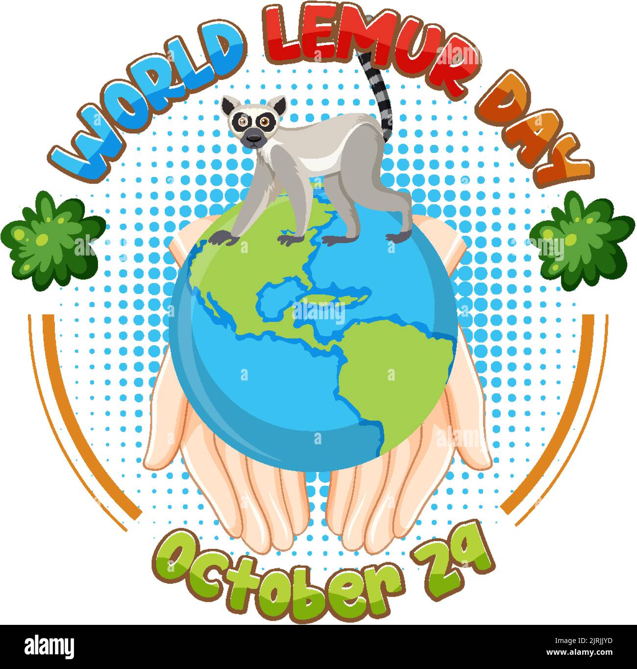 World Lemur Day Poster Design illustration Stock Vector Image & Art - Alamy