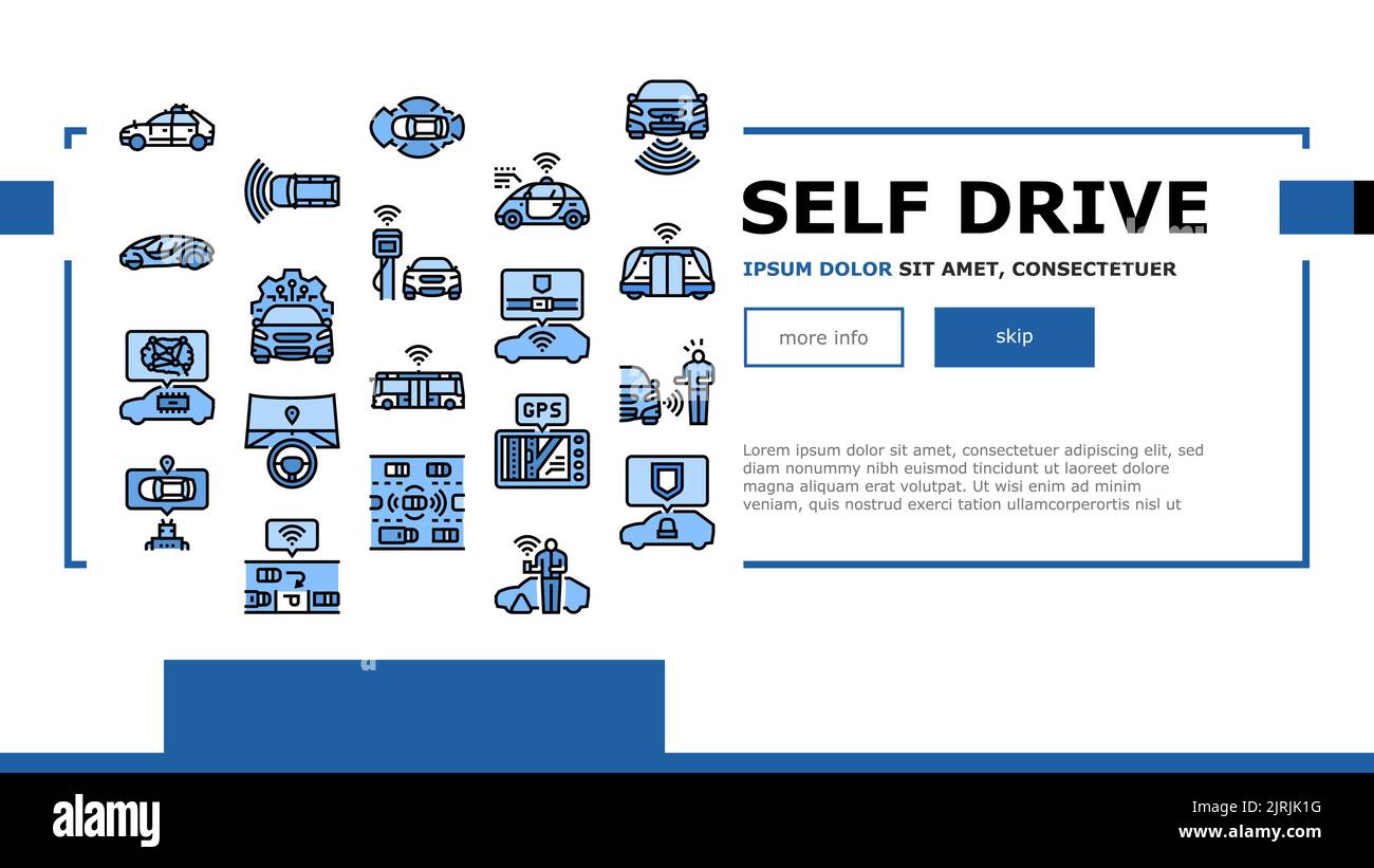 car self vehicle drive smart auto landing header vector Stock Vector ...