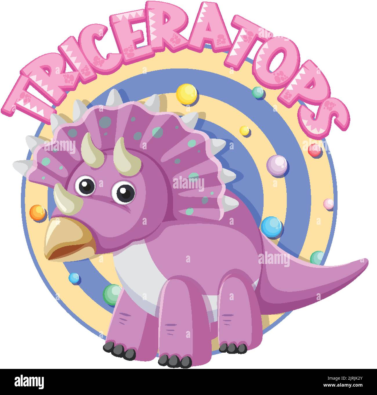 Cute triceratops dinosaur cartoon illustration Stock Vector Image & Art ...